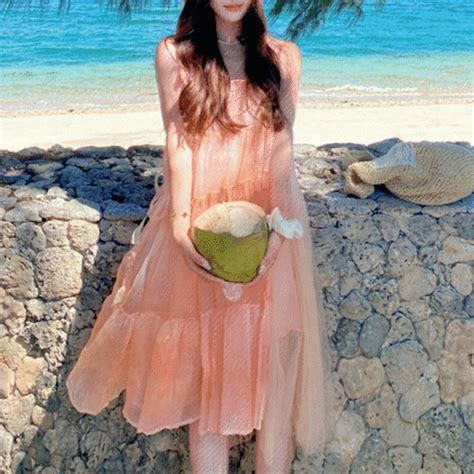 [당일출고 여름신상 여름원피스]시스루 핑크 쉬폰 미니원피스 솜사탕 나시 미니드레스 레이어드 캉캉치마 A라인 요정 러블리 휴가