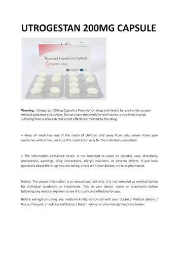 Utrogestan 200mg Capsule Packaging Type Box At Rs 190box In New