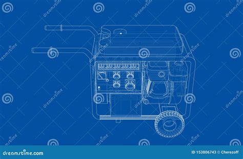 Outline Portable Gasoline Generator Vector Stock Vector Illustration Of Diesel Alternator