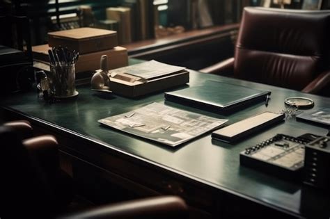 Premium AI Image Close Up Of An Office Desk Generative AI