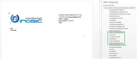 Add Fields In Xml Mapping Of Existing Word Template Used In Dynamics