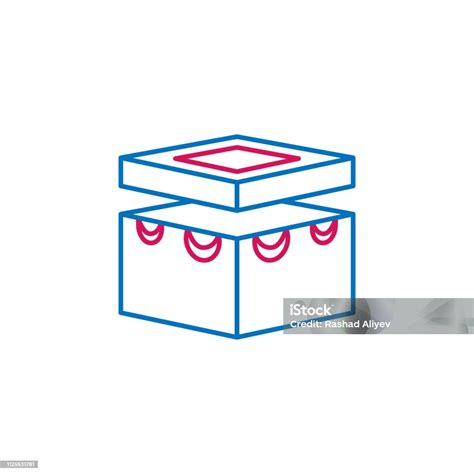 이슬람교 Kaaba 메카 2 컬러 라인 아이콘입니다 단순한 파란색과 빨간색 요소 그림입니다 이슬람 이슬람에서 Kaaba 메카 개념 개요 기호 디자인 설정 Eid Ul