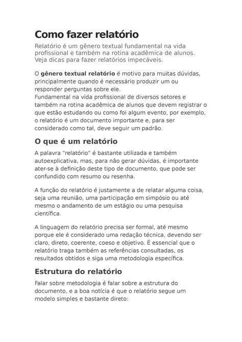 Como Fazer Relatorio De Filme Braincp