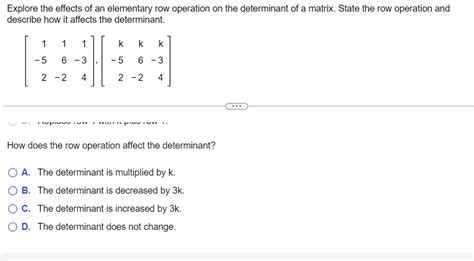 How Does The Row Operation Affect The Determinanta