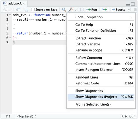 Rstudio User Guide Code Diagnostics