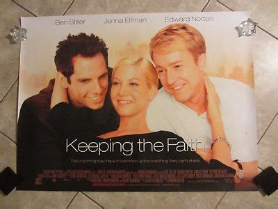 Keeping The Faith Movie Poster Edward Norton Ben Stiller Jenna