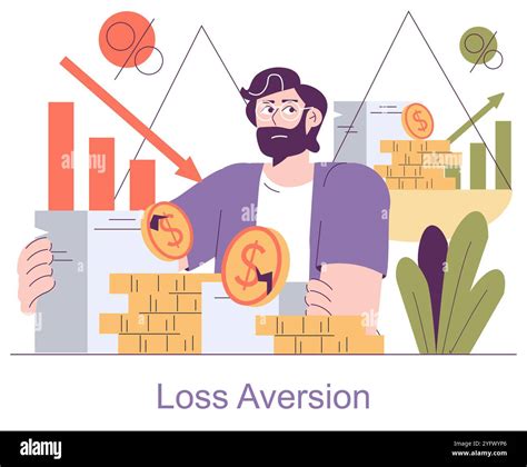 Behavioral Economics Concept Illustration Of A Man Weighing Gains Against Losses Representing