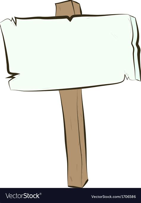 Cartoon Blank Signpost Isolated On White Vector Image