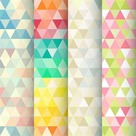 Premium Vector Abstract Geometric Triangle Seamless Patterns Set
