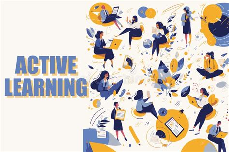 Business Professionals Engaging In Active Learning Through Diverse Activities Stock Illustration