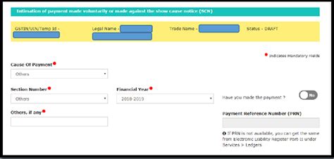 Procedure For Intimation Of Voluntary Payment FORM GST DRC 03