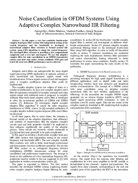 Pdf Noise Cancellation In Ofdm Systems Using Adaptive Complex