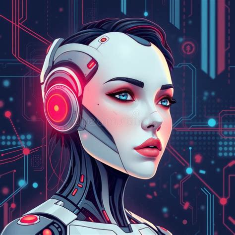 Ai Woman Of The Future The Development Of Ai In A Digital Age Chatgpt Illustration Stock