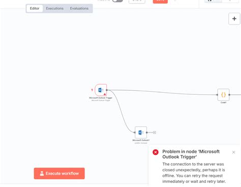 Microsoft Outlook Trigger Node Intermittent Econnreset Errors Runs Sometimes But Fails