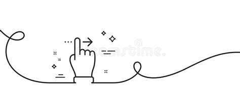 Touchscreen Gesture Line Icon Slide Right Arrow Sign Swipe Action Continuous Line With Curl