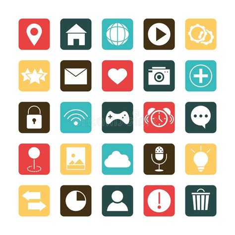 Mobile Application Homepage Email Like Camera Wifi Internet Web Button Menu Digital Flat Style