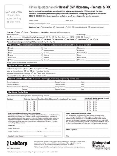 Fillable Online Cytogenomic Snp Microarray Fetaltest Fact Sheet Fax