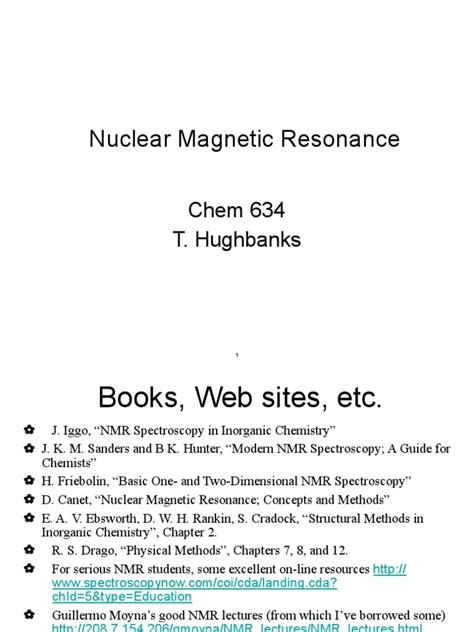 Nmr Spectroscopy Basics Pdf Nuclear Magnetic Resonance Relaxation Nmr