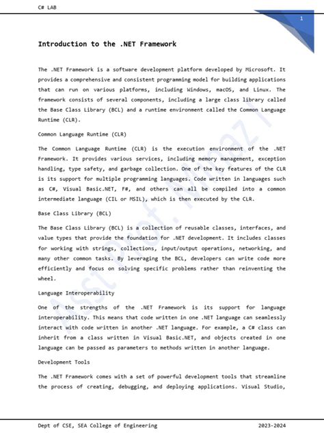 C Lab Manual Pdf C Sharp Programming Language Net Framework