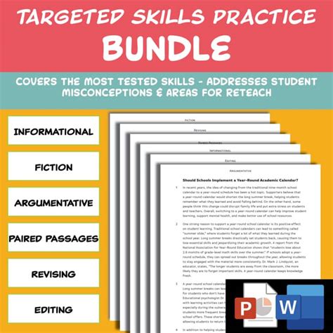 Bundle Targeted Skills Practice Elar Test Prep Mini Test Reteach Hs