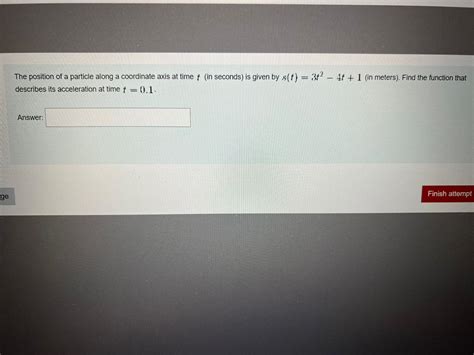 Solved The Position Of A Particle Along A Coordinate Axis At Chegg