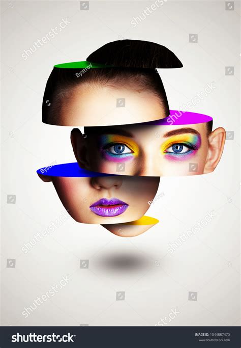 Face Slice Effect Creative Makeup Fantasy Stock Photo Shutterstock