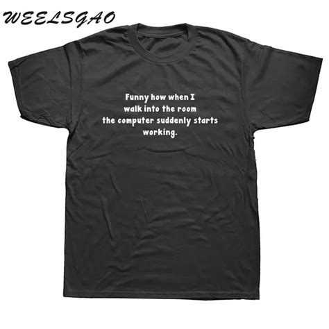 Weelsgao Geek It Computer T Shirt Funny Programmer T Shirt Black White Coder Text Printed Tshirt