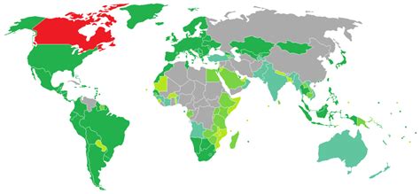A Useful Map Of Every Countrys Visa Requirements For Canadians