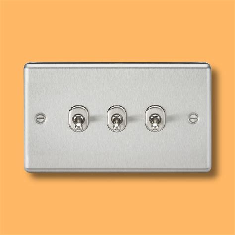 3G 2 Way Toggle Switch Brushed Chrome