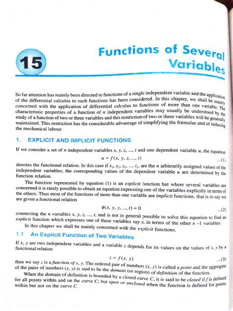 Functions Of Several Variables Pdf Variable Mathematics