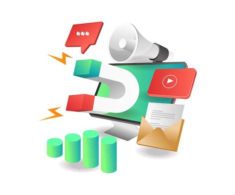 Premium Vector Isometric Illustration Concept Digital Marketing