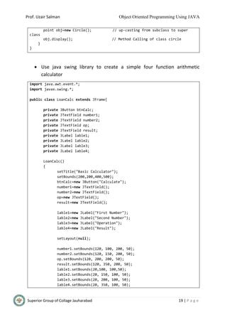 Object Oriented Programming Using JAVA Notes PDF