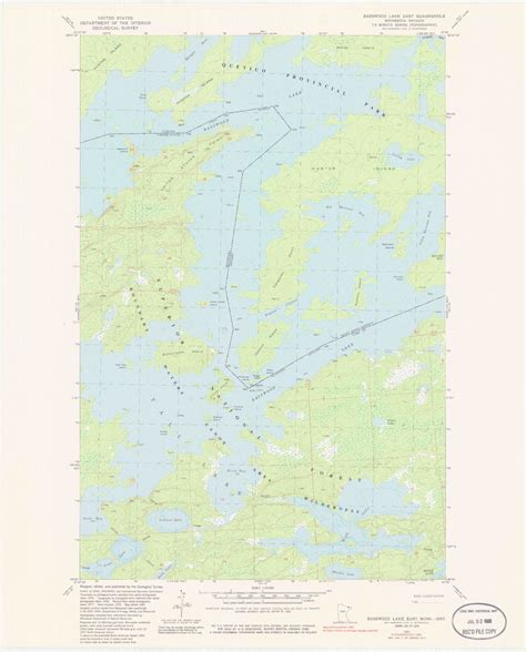 Classic Usgs Basswood Lake East Minnesota 75x75 Topo Map Mytopo