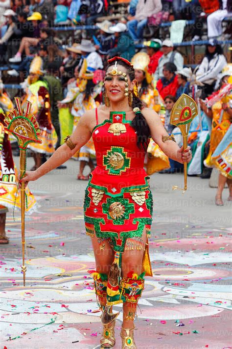 Magical Andes Photography Inca Princess Dancing At Oruro Carnival