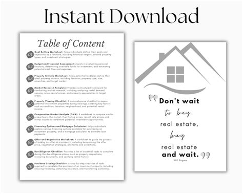 Investment Property Guide Rental Property Workbook How To Etsy