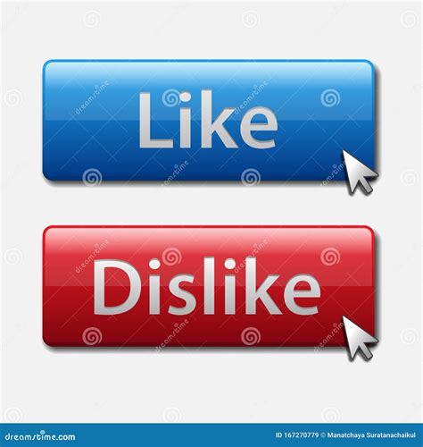 Like And Dislike Button Stock Vector Illustration Of Media 167270779