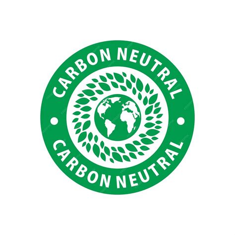 탄소 중립 녹색 고무 스탬프 벡터 일러스트 레이 션 프리미엄 벡터
