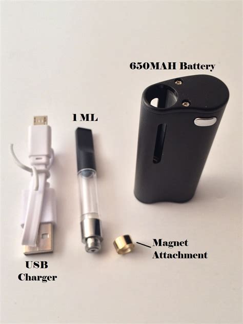 Magnetic Concealable 650mah Vape Battery Kit Black Silver Gold