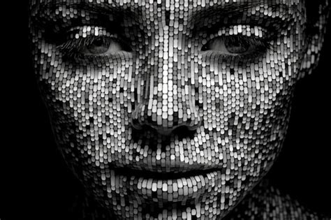 Premium Ai Image Woman Portrait Made Of Many Pieces Digital Simulation Of Female Face Human