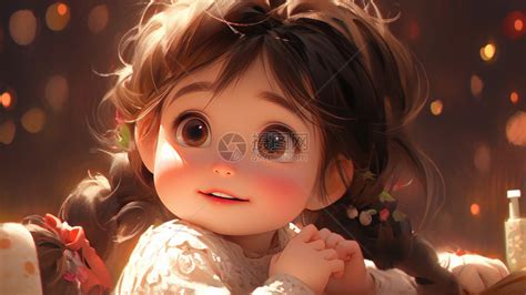 扎两个小辫子可爱的大眼睛卡通女孩插画图片下载 正版图片402499348 摄图网