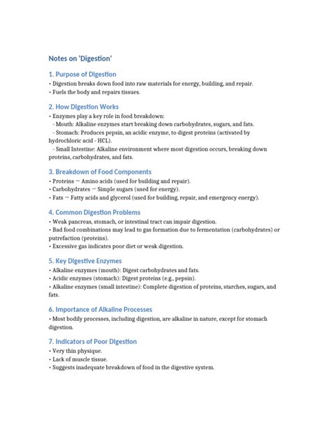 Notesondigestion Pdf