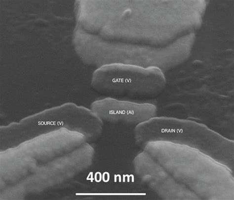 Micrograph Of A Hybrid Sns Single Electron Transistor Realized By A