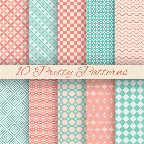 Pretty Pastel Vector Seamless Patterns Tiling Stock Vector Illustration Of Abstract Pack