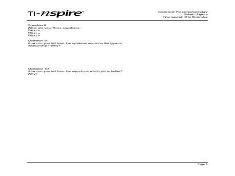 Ti Nspire Activity What Does Your Representation Tell You Lesson Plan For 9th Higher Ed