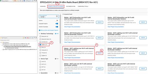 create a project for an efr32 application running the matter demo