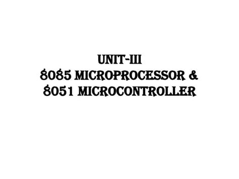 Microprocessor 8085 Architecture With Functional Block Diagrampptx