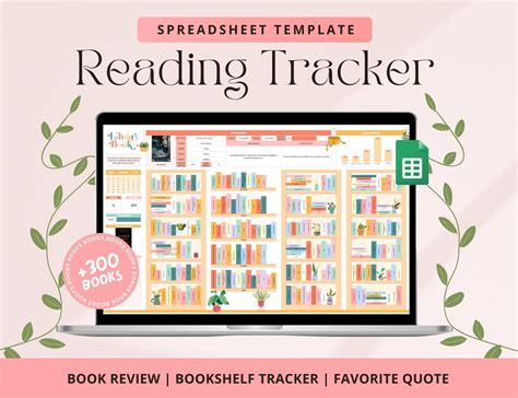 Ultimate Reading Tracker Book Tracker Spreadsheet Template Book Review Bookshelf Tracker Reading