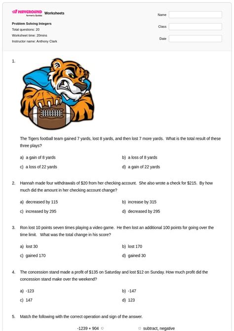 50 Problem Solving Worksheets For Grade 9 On Wayground Free And Printable