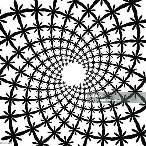 배경 패턴 블랙 및 화이트 나선형 패턴입니다 라운드는 하프톤 그림을 중심으로 꽃 꽃잎 꽃잎 운동 강렬하고 밝은 색상에 대한 스톡 벡터 아트 및 기타 이미지 Istock