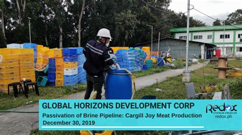 Global Horizons Development Corp Passivation Of Brine Pipeline Redox